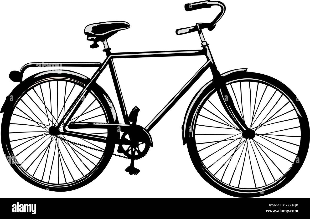 Outline drawing of a bicycle hi-res stock photography and images - Alamy