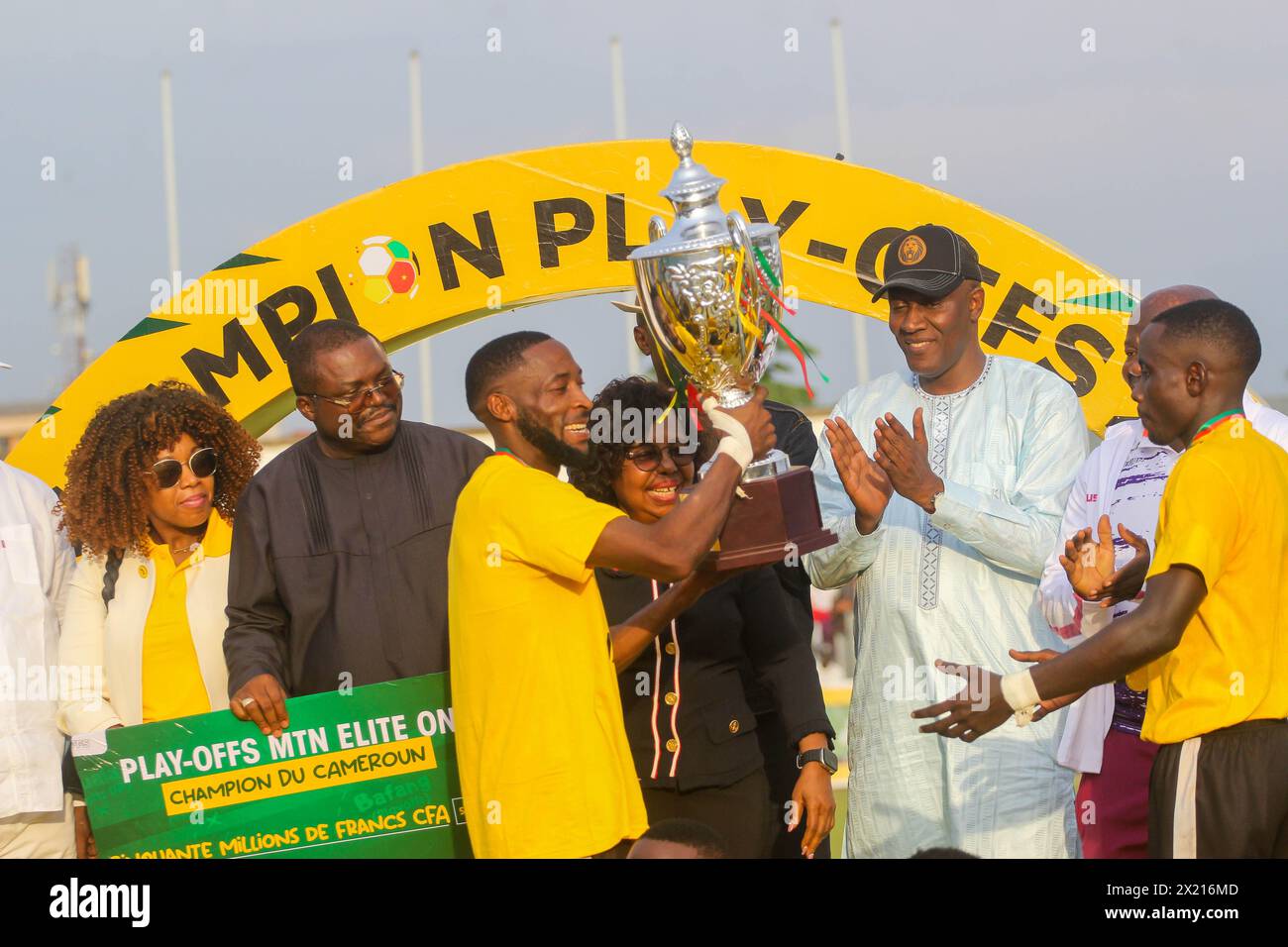 DOUALA, CAMEROON - APRIL 18: Victoria United Fc won the Elite one ...