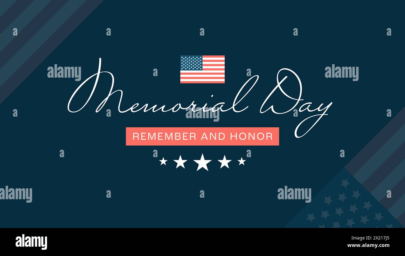 Memorial Day, remember and honor poster. Modern patriotic design ...