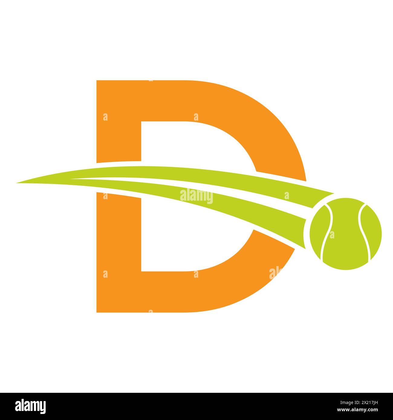 Tennis Logo On Letter D Concept With Moving Tennis Ball Symbol. Tennis ...