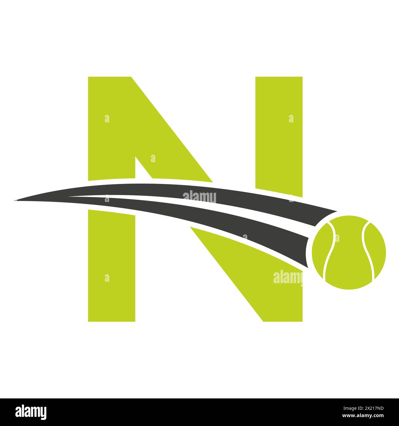 Tennis Logo On Letter N Concept With Moving Tennis Ball Symbol. Tennis ...