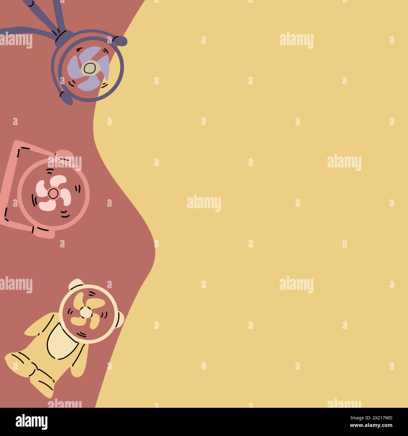 Portable electric fan background - banner or poster with text. Vector ...