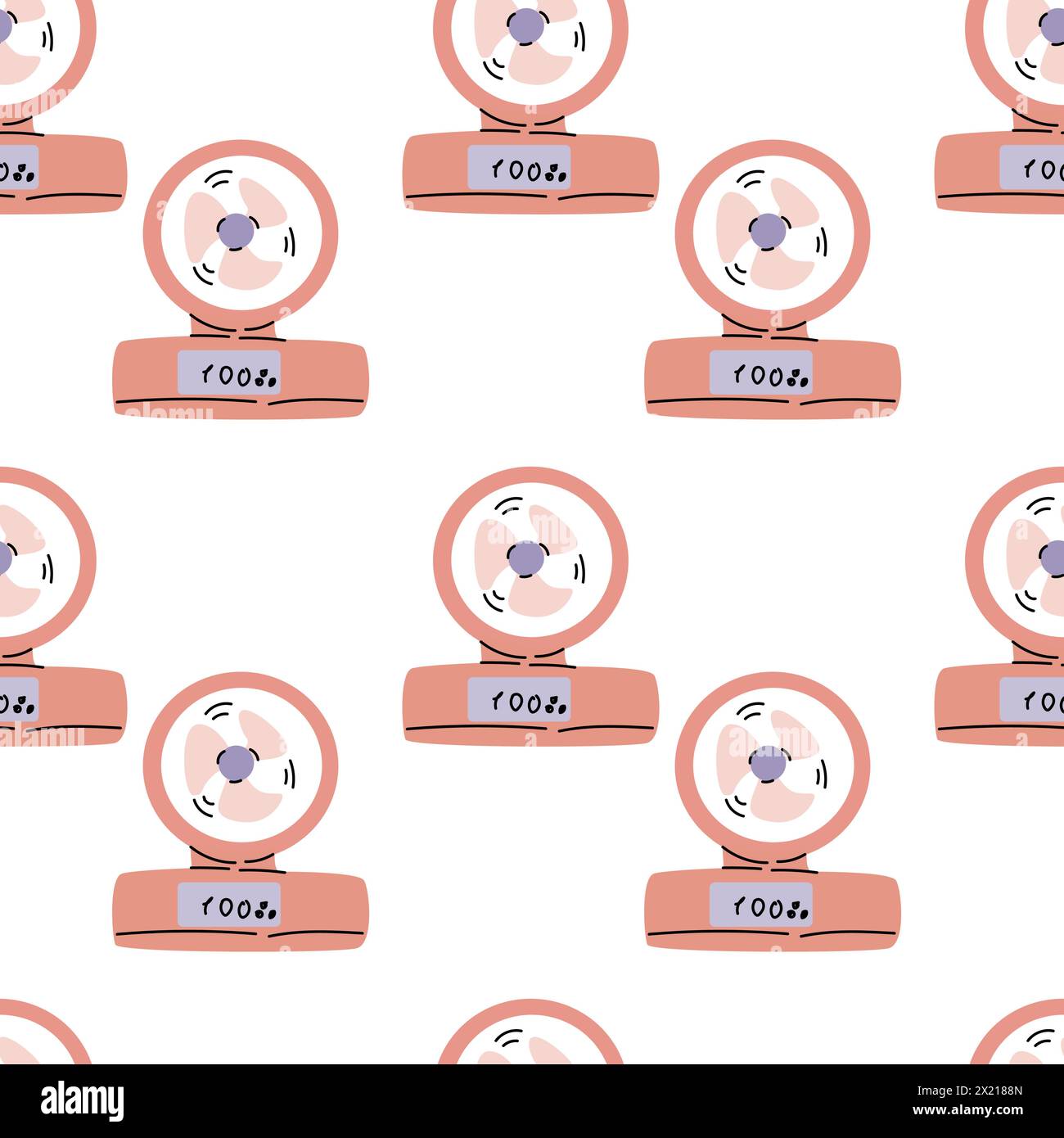 seamless pattern with electric desk fan or hand fan. Vector ...