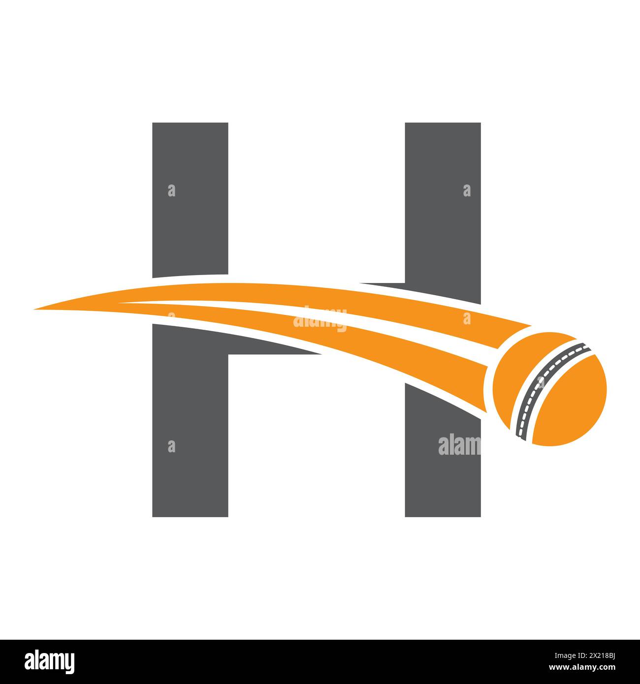 Cricket Logo On Letter H Concept With Moving Cricket Ball Symbol ...