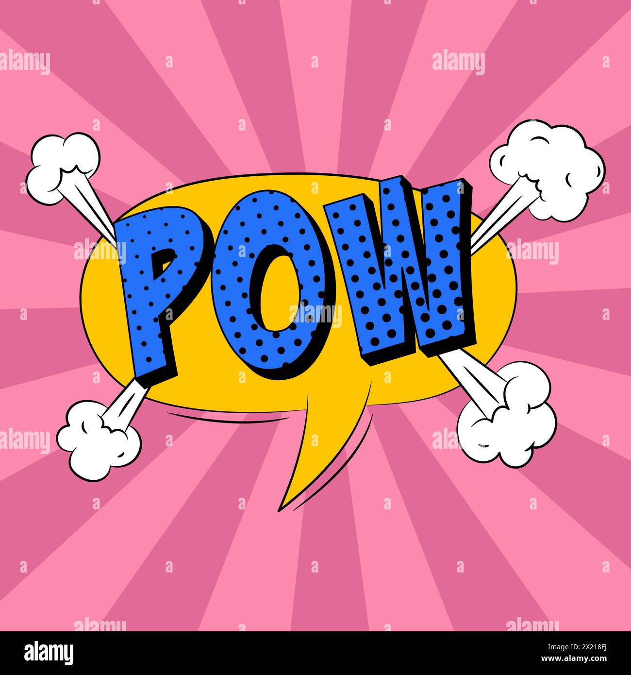 Pow speech bubble in trendy pop art style. Comic sound effect Stock ...
