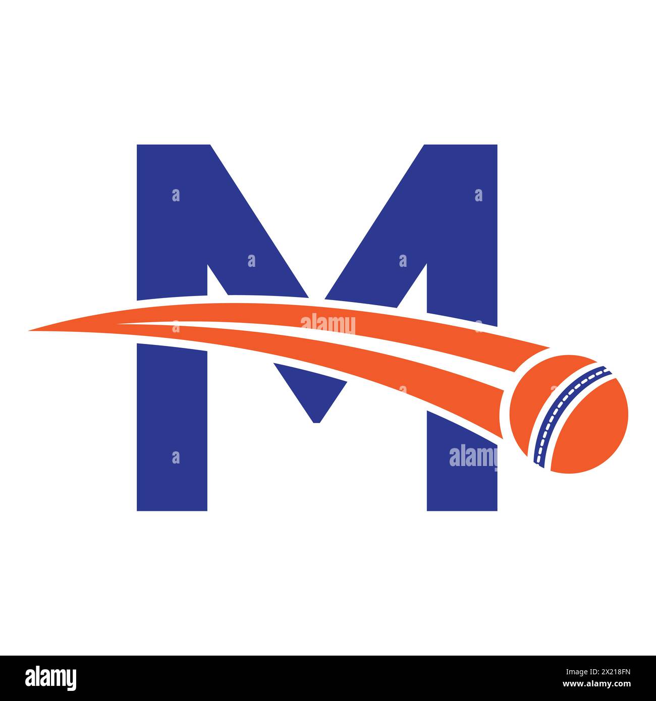Cricket Logo On Letter M Concept With Moving Cricket Ball Symbol ...