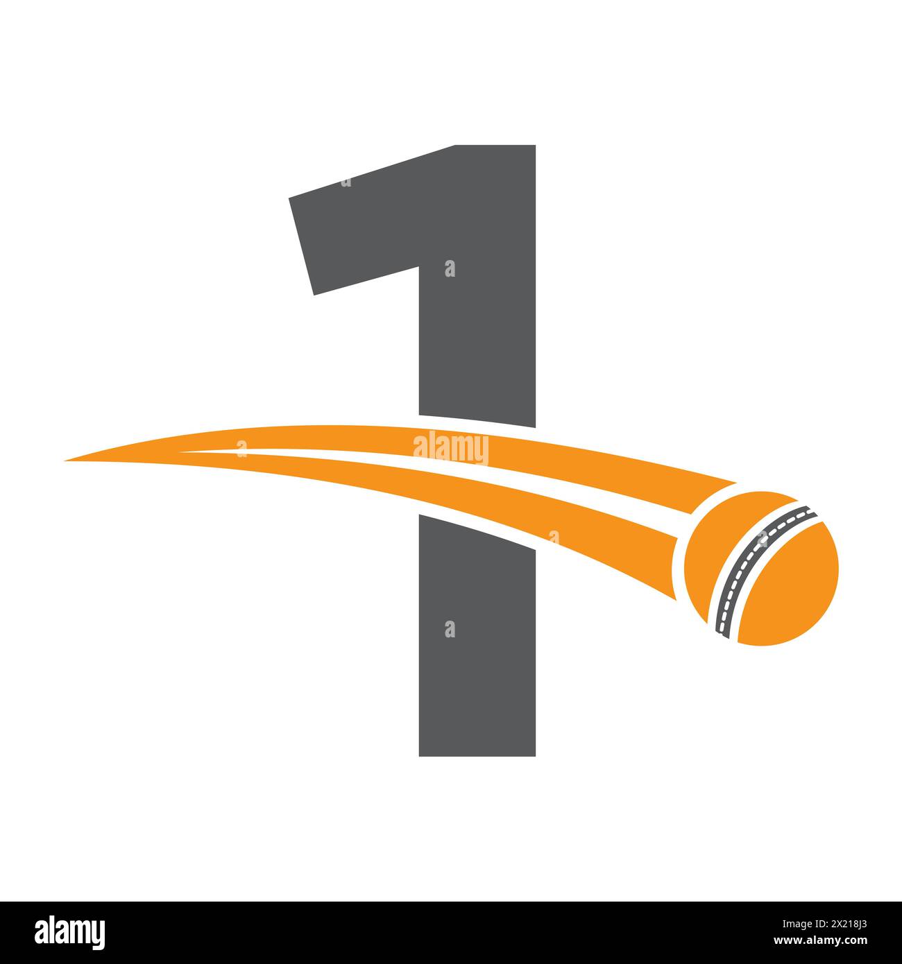 Cricket Logo On Letter 1 Concept With Moving Cricket Ball Symbol ...
