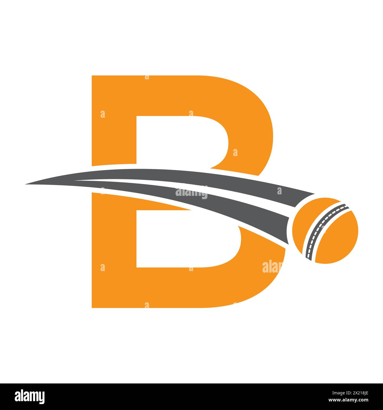 Cricket Logo On Letter B Concept With Moving Cricket Ball Symbol ...