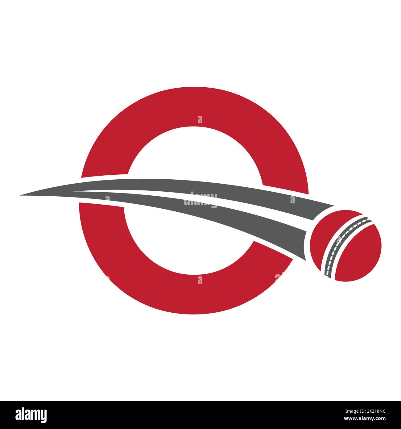 Cricket Logo On Letter O Concept With Moving Cricket Ball Symbol ...