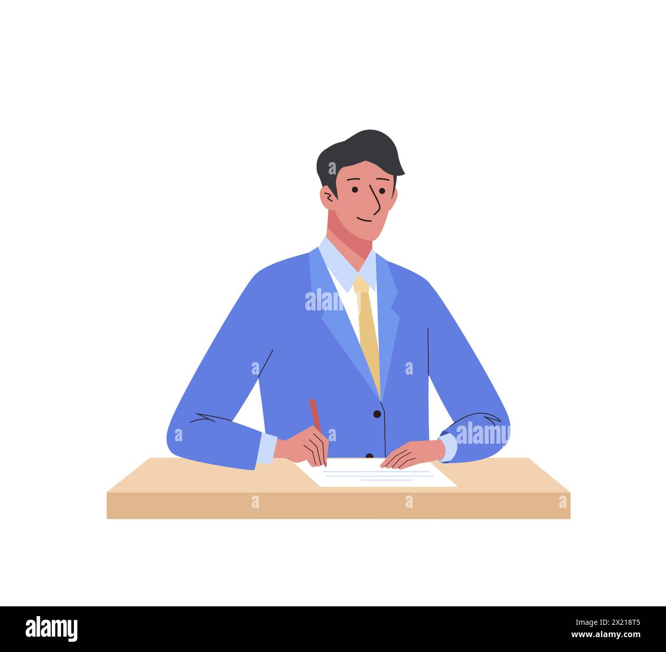 Man signed contract cartoon hi-res stock photography and images - Alamy