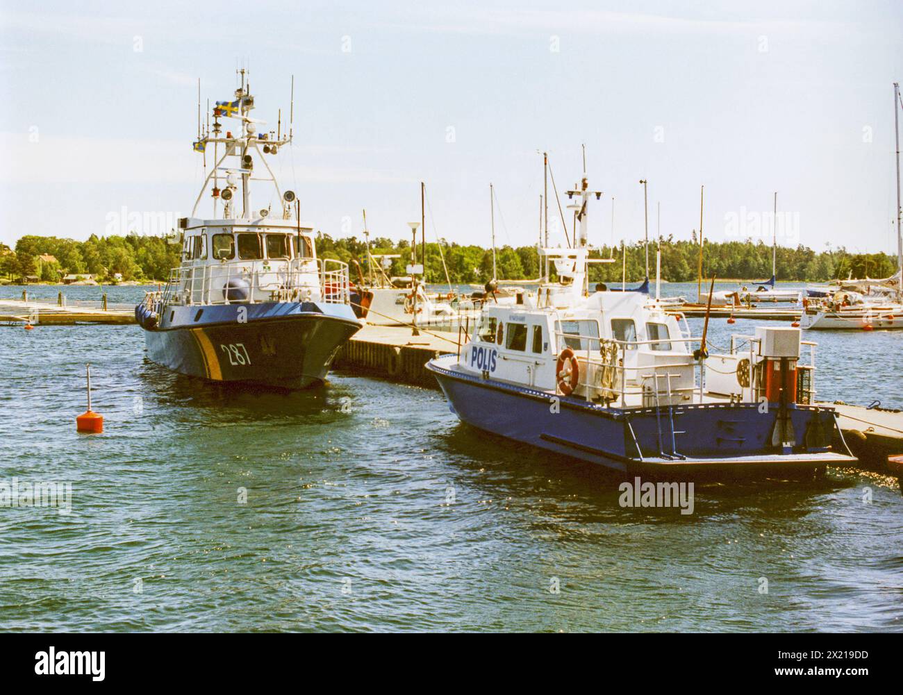 SWEDISH COAST GUART Surveilance vessel together with Swedish police ...