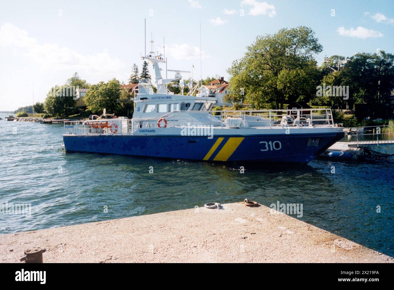 Swedish coast guard surveilance ship KBV 310 at Furusund in Stockholm ...