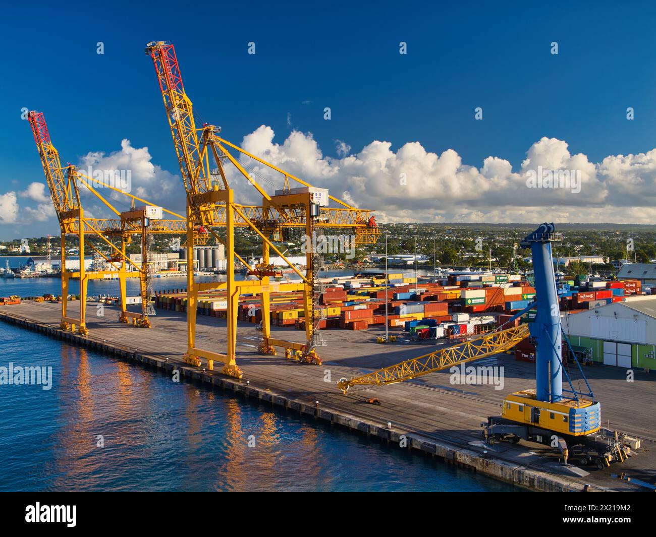 Bridgetown, Barbados - Jan 28 2024: Container handling gantry cranes at ...