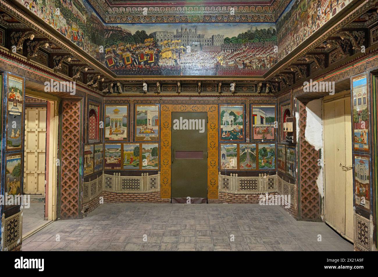 Paintings on the inner wall of Moti Mahal, it was used as the Assembly ...