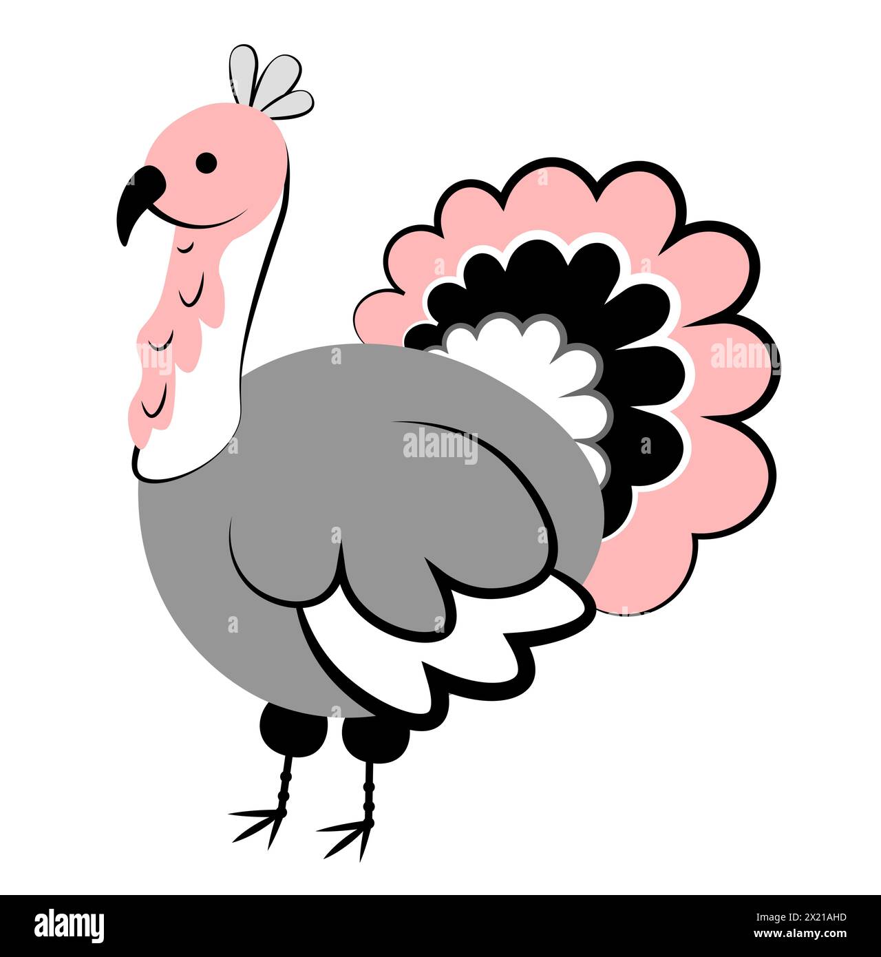 Turkey on a white background. Doodle. Thanksgiving Stock Vector Image ...