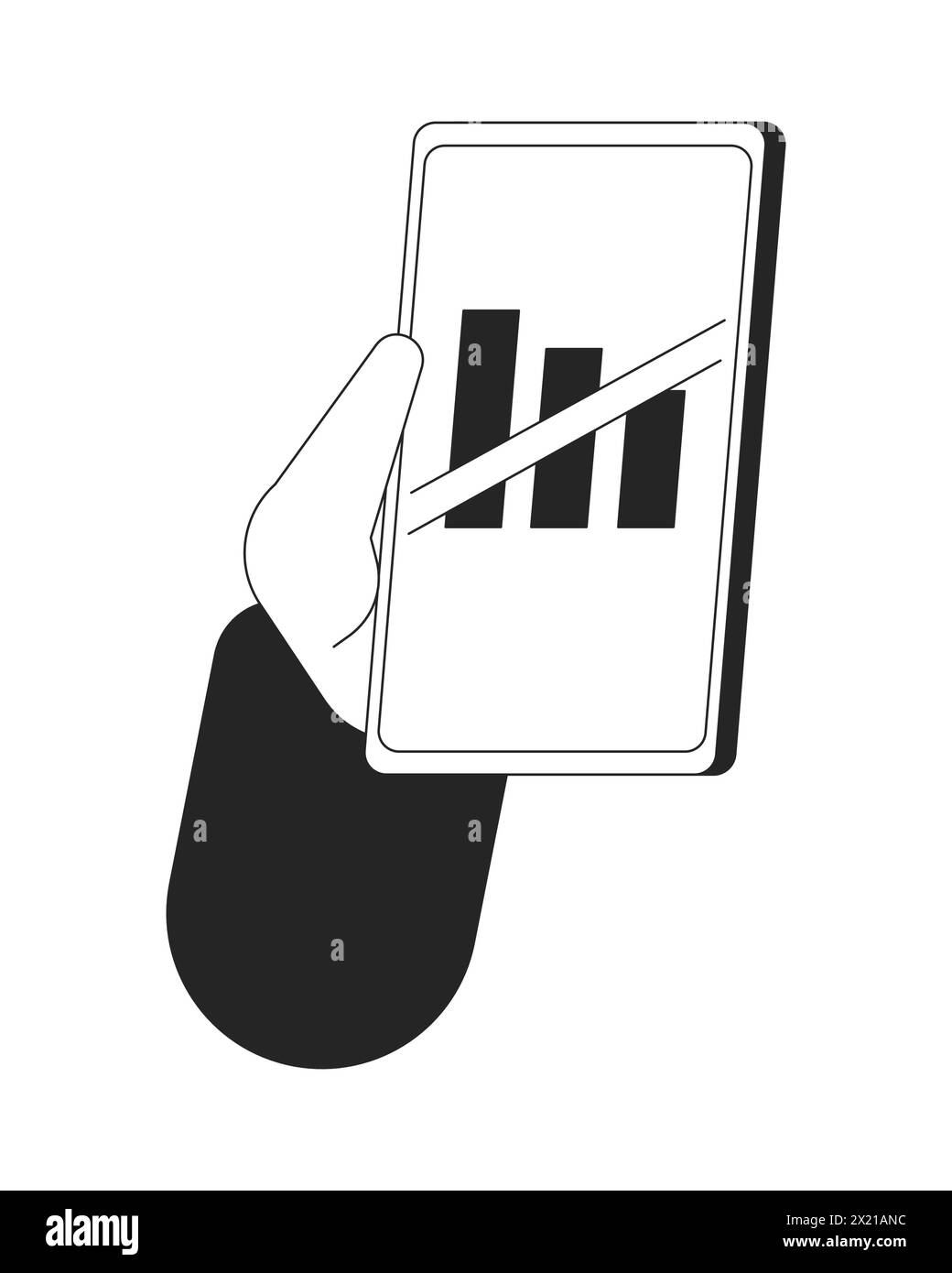 No phone signal cartoon human hand outline illustration Stock Vector ...