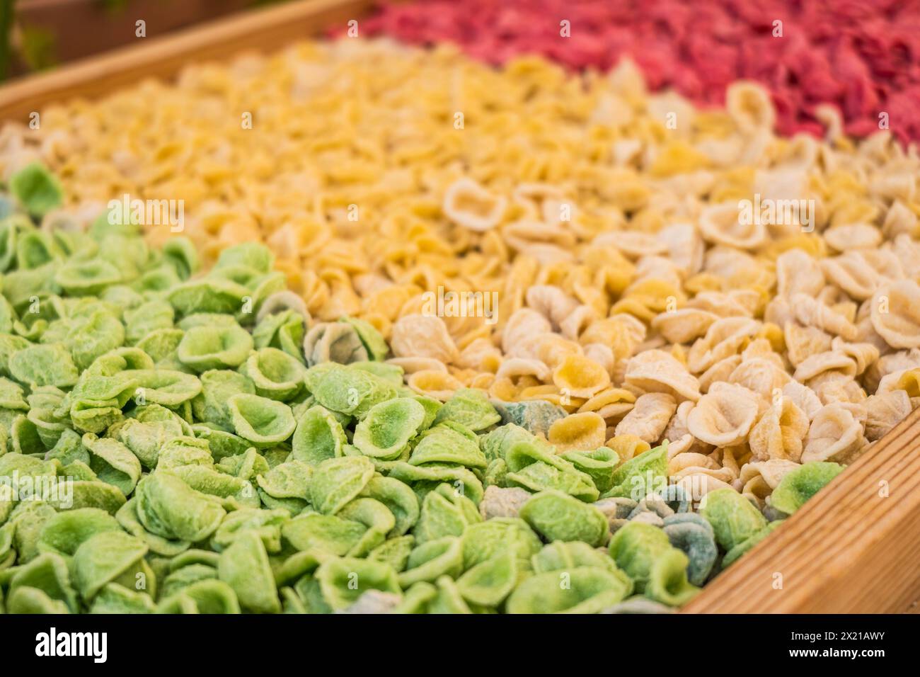 Colorful Orecchiette, typical pasta from Bari, in southern Italy ...