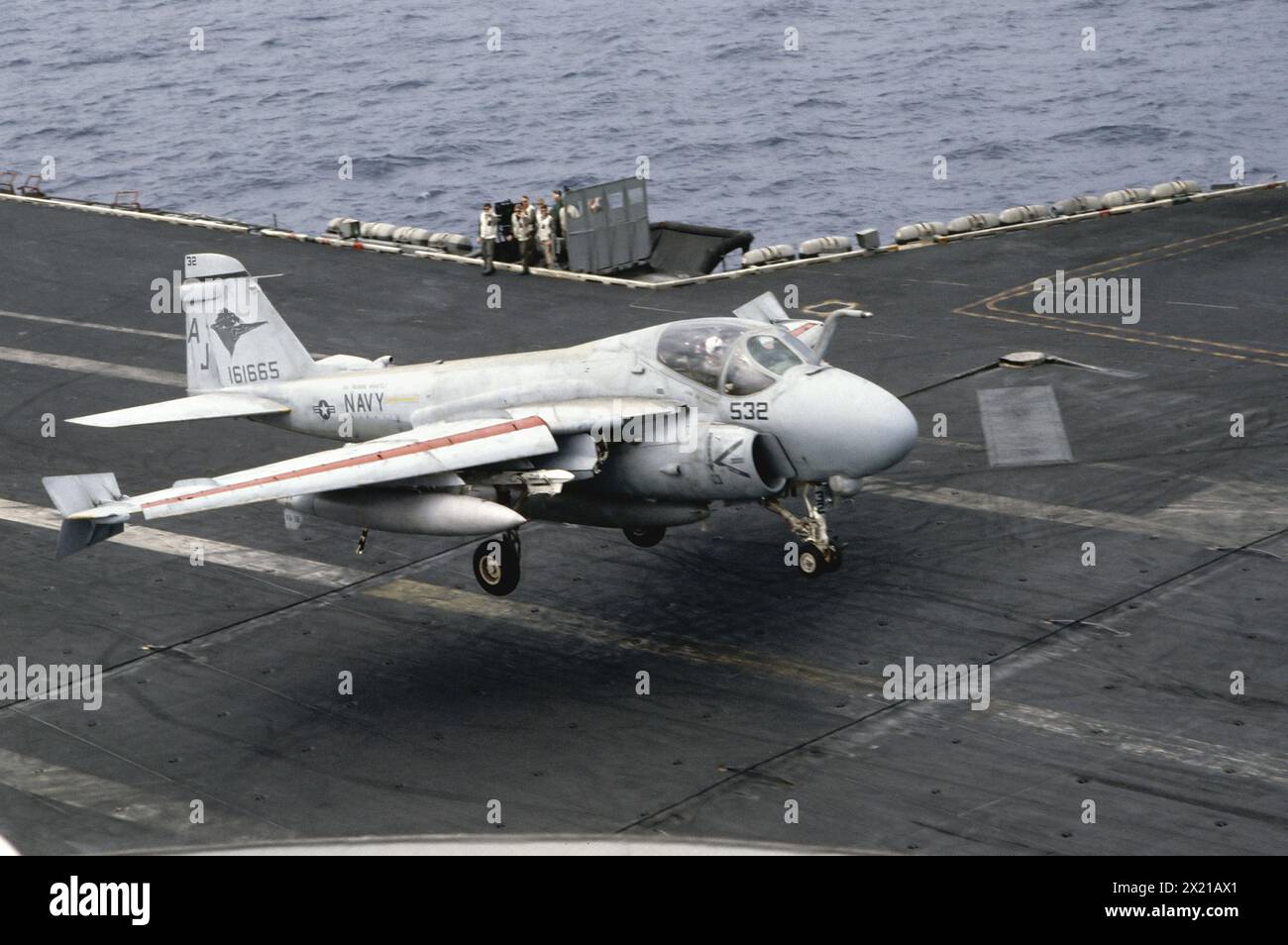 - deck landing of a Grumman A-6 Intruder strike aircraft on board the ...