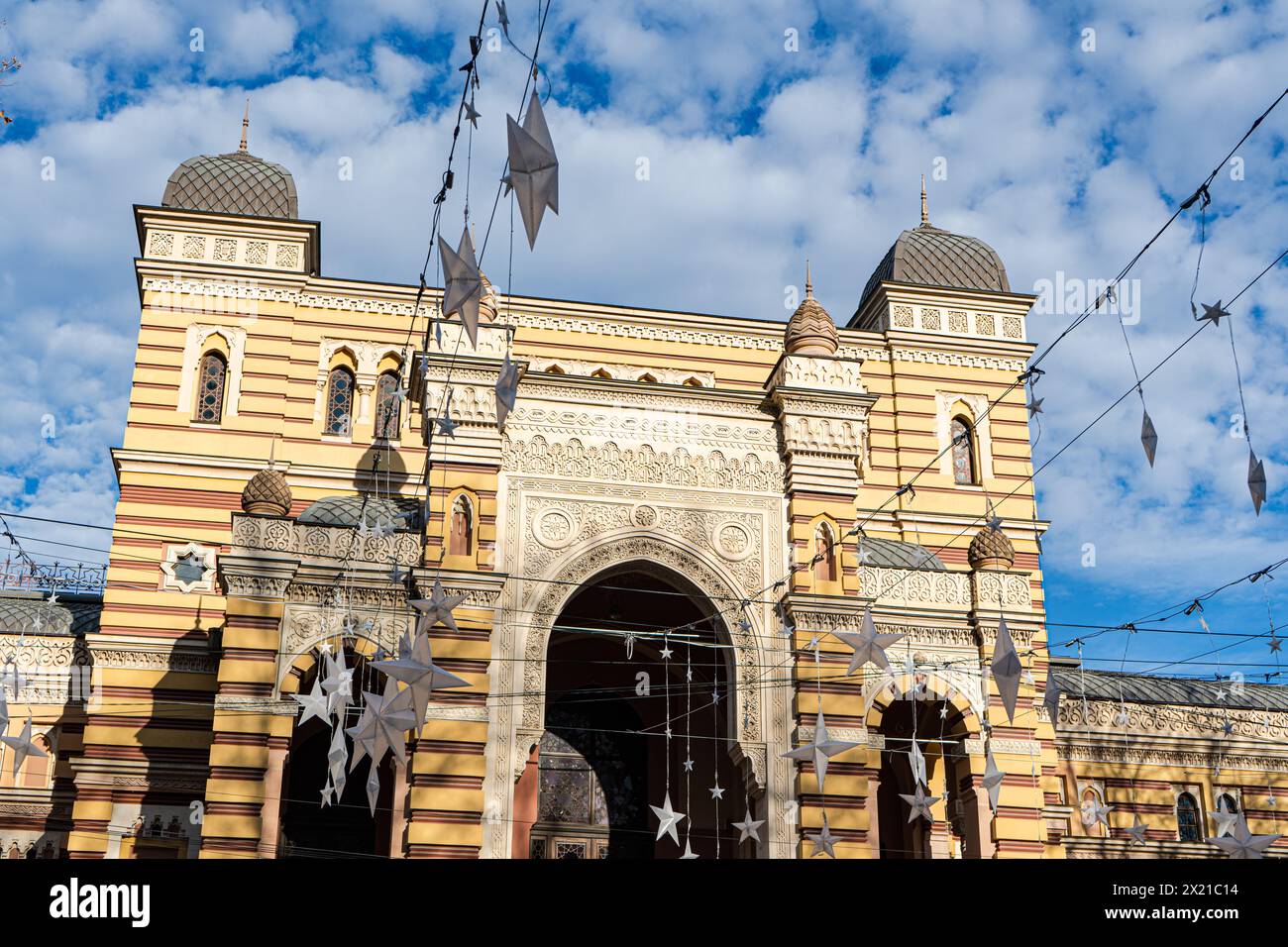 Christmas illumination and decor of the Opera House building in Old ...