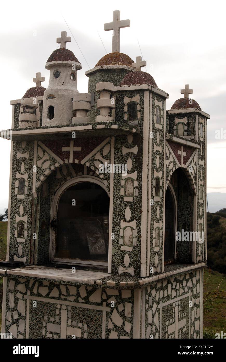 Greece, Thessaly, Larisa, Agia area Elafos village the church and stone ...