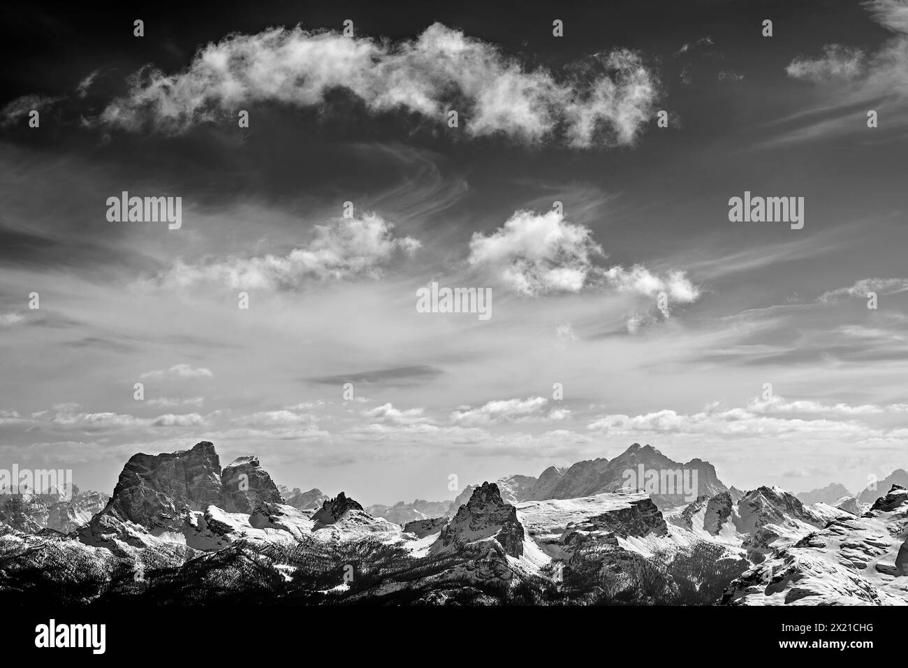 View of Pelmo and Civetta, from the Kleine Gaisl, Fanes-Sennes Nature ...