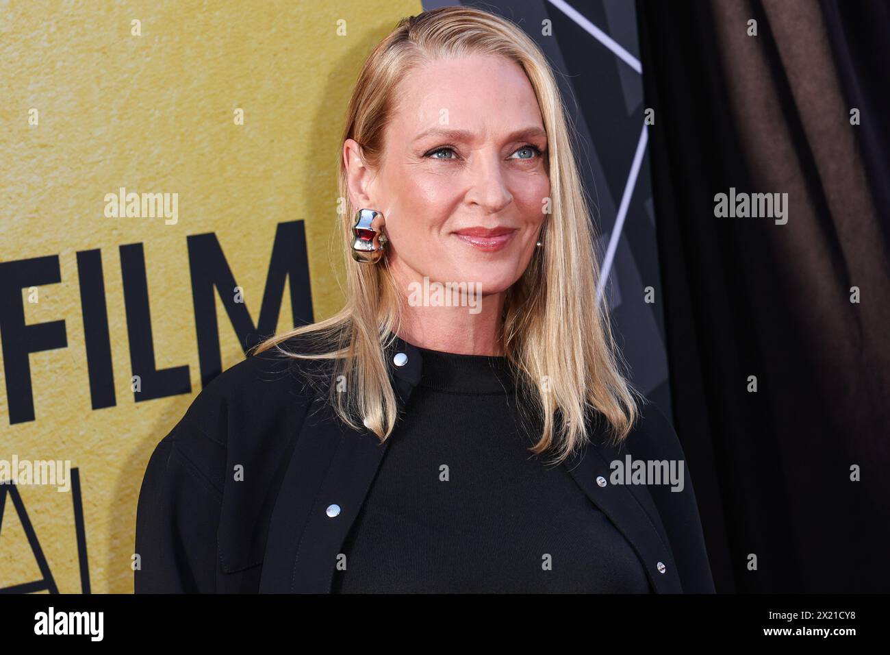 HOLLYWOOD, LOS ANGELES, CALIFORNIA, USA - APRIL 18: Uma Thurman arrives at the 15th Annual TCM ...