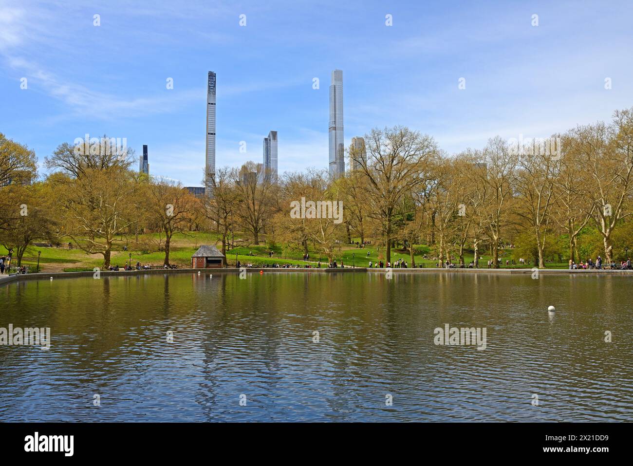Conservatory Water, pond located in natural hollow within Central Park ...