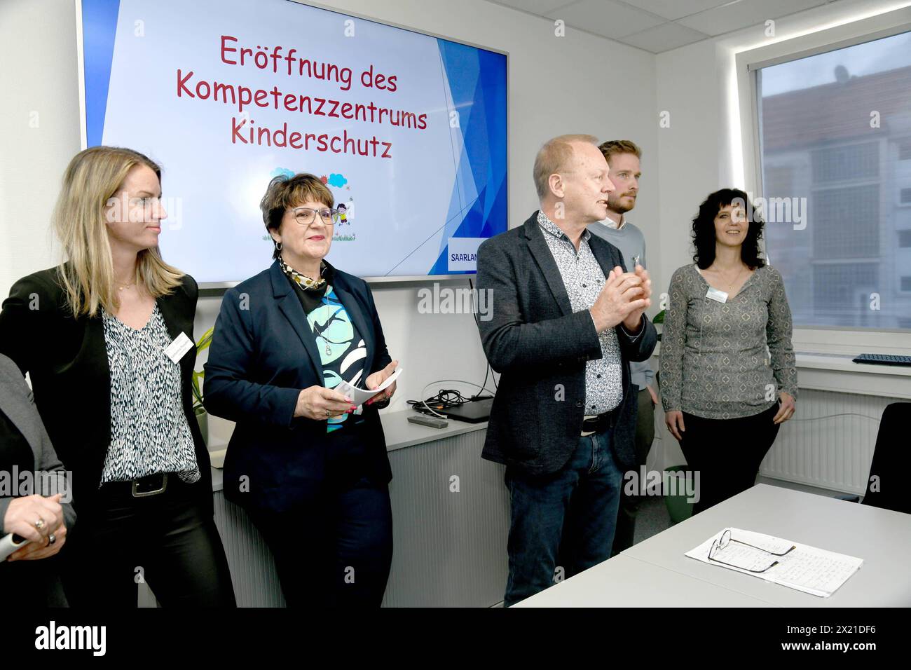 Die Eröffnung des Kinderschutzkompetenzzentrums am Mittwoch 17.04.2024 in Saarbrücken. Im Bild ...