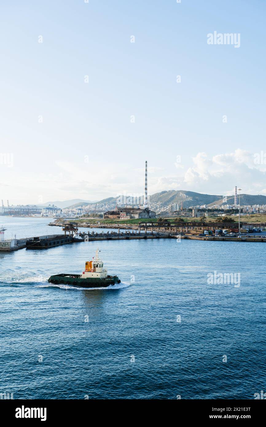Port of Athens from the Ocean Stock Photo - Alamy