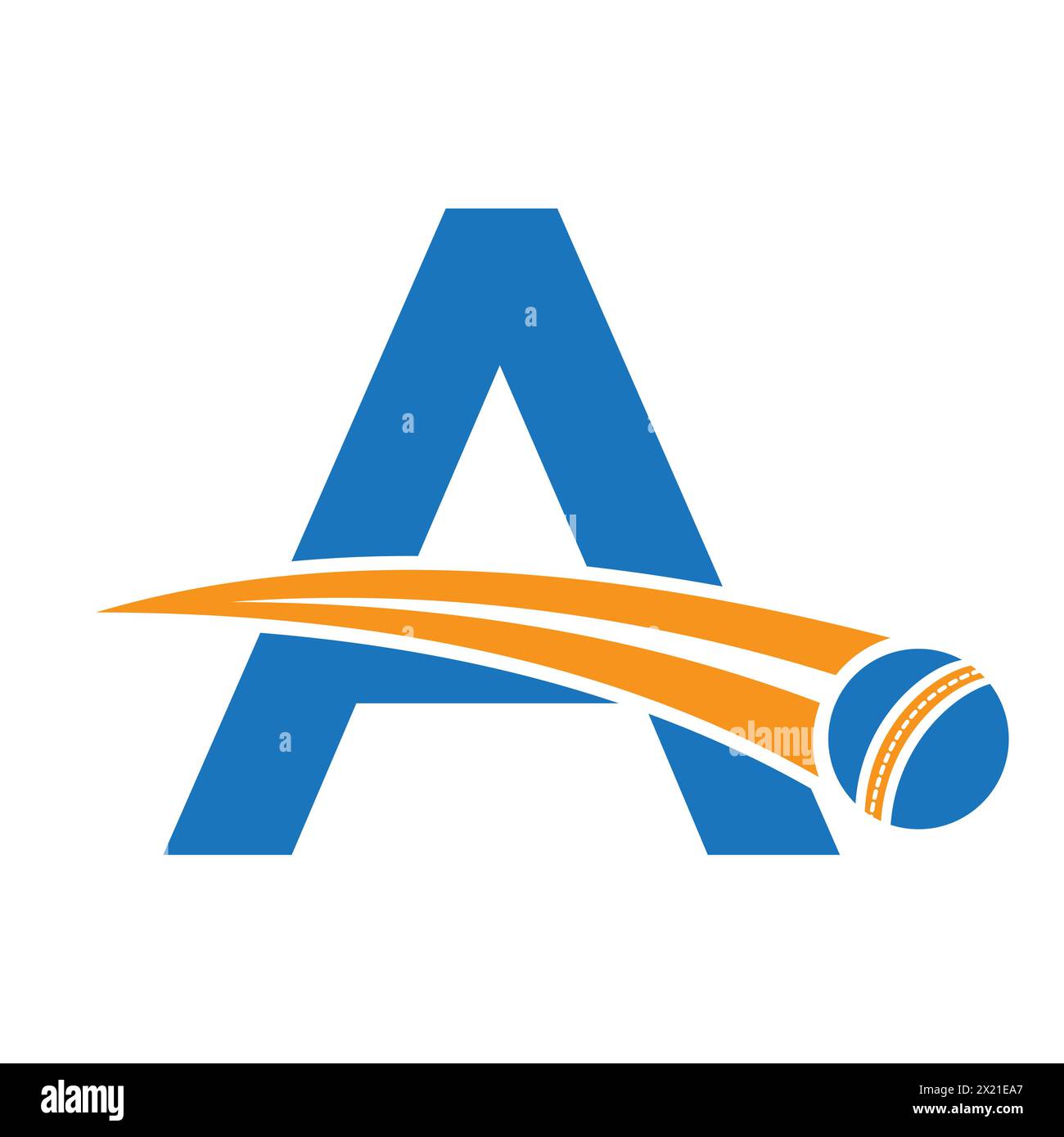 Cricket Logo On Letter A Concept With Moving Cricket Ball Symbol ...