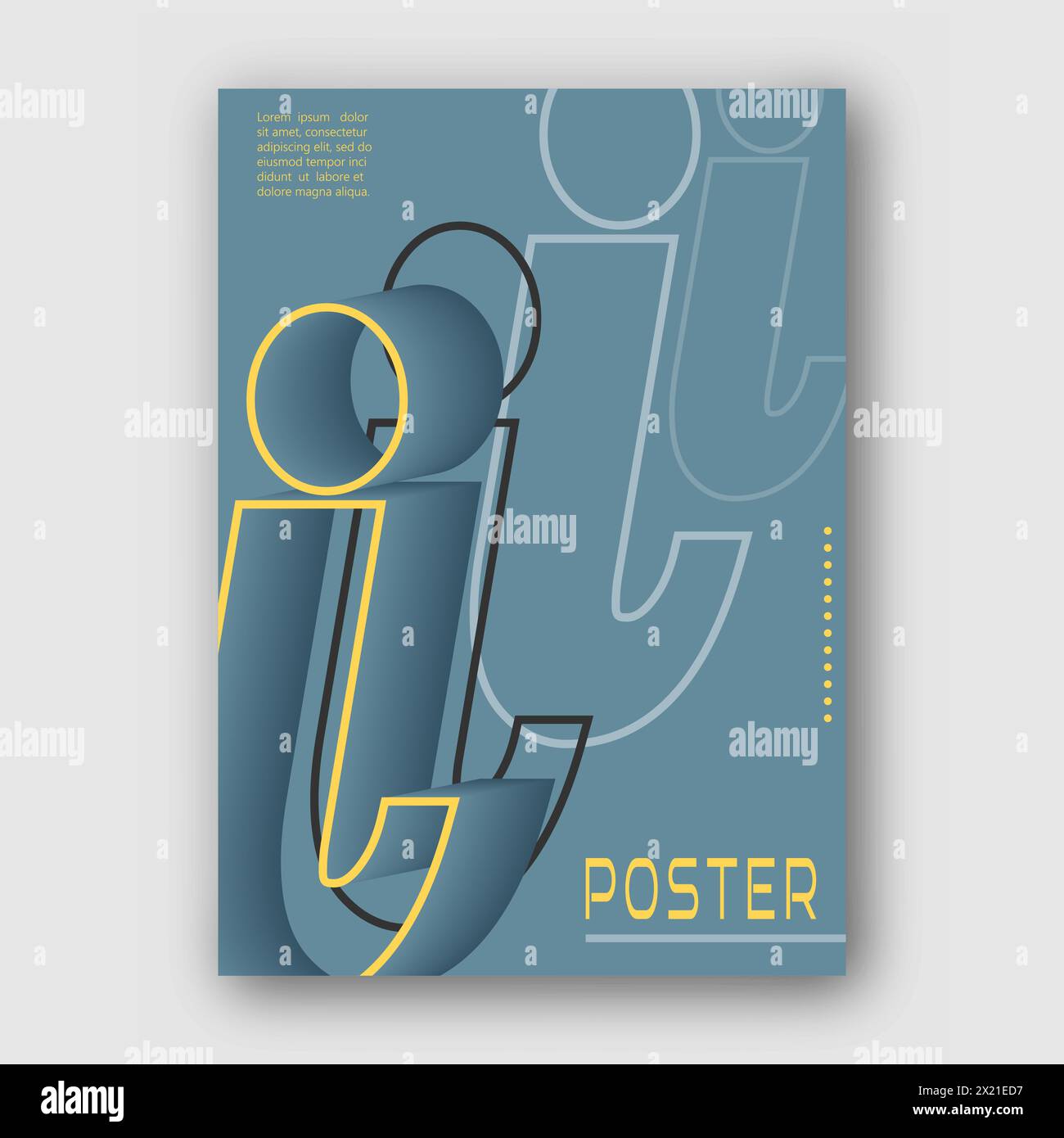 Stylized lowercase letter I. Template for poster, poster, cover ...