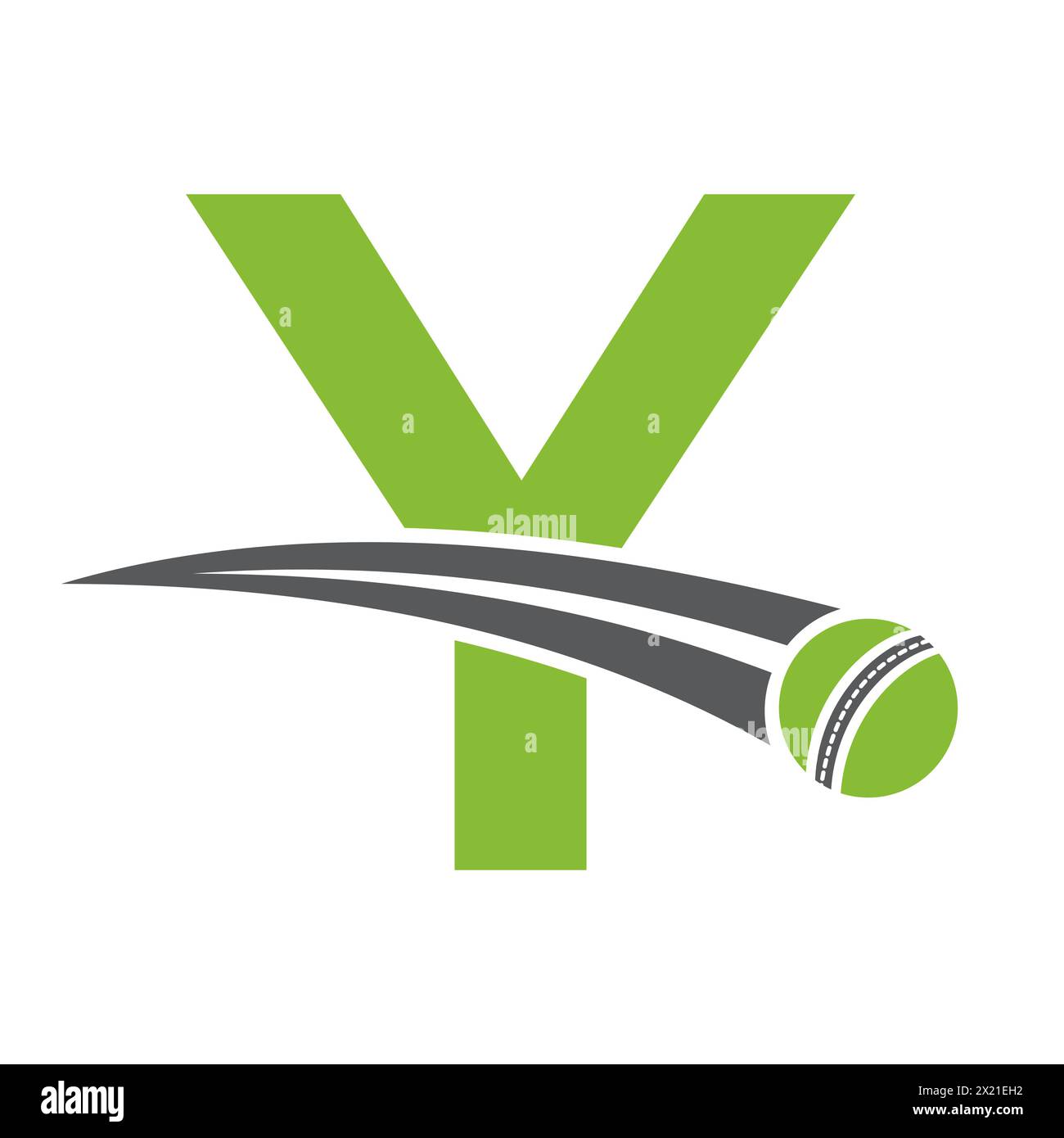 Cricket Logo On Letter Y Concept With Moving Cricket Ball Symbol ...