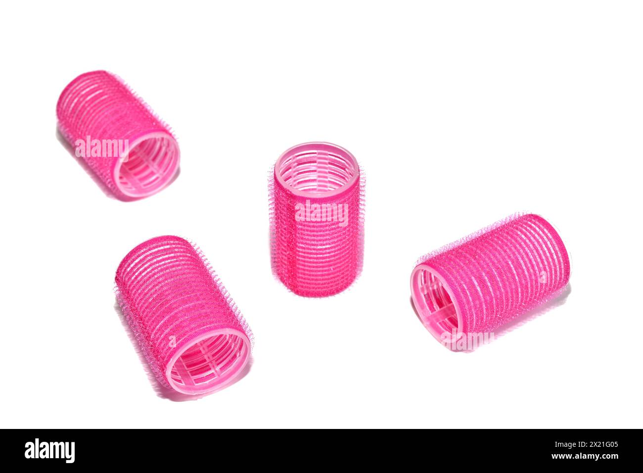 Curlers for creating voluminous women's hairstyles. Plastic curlers on ...
