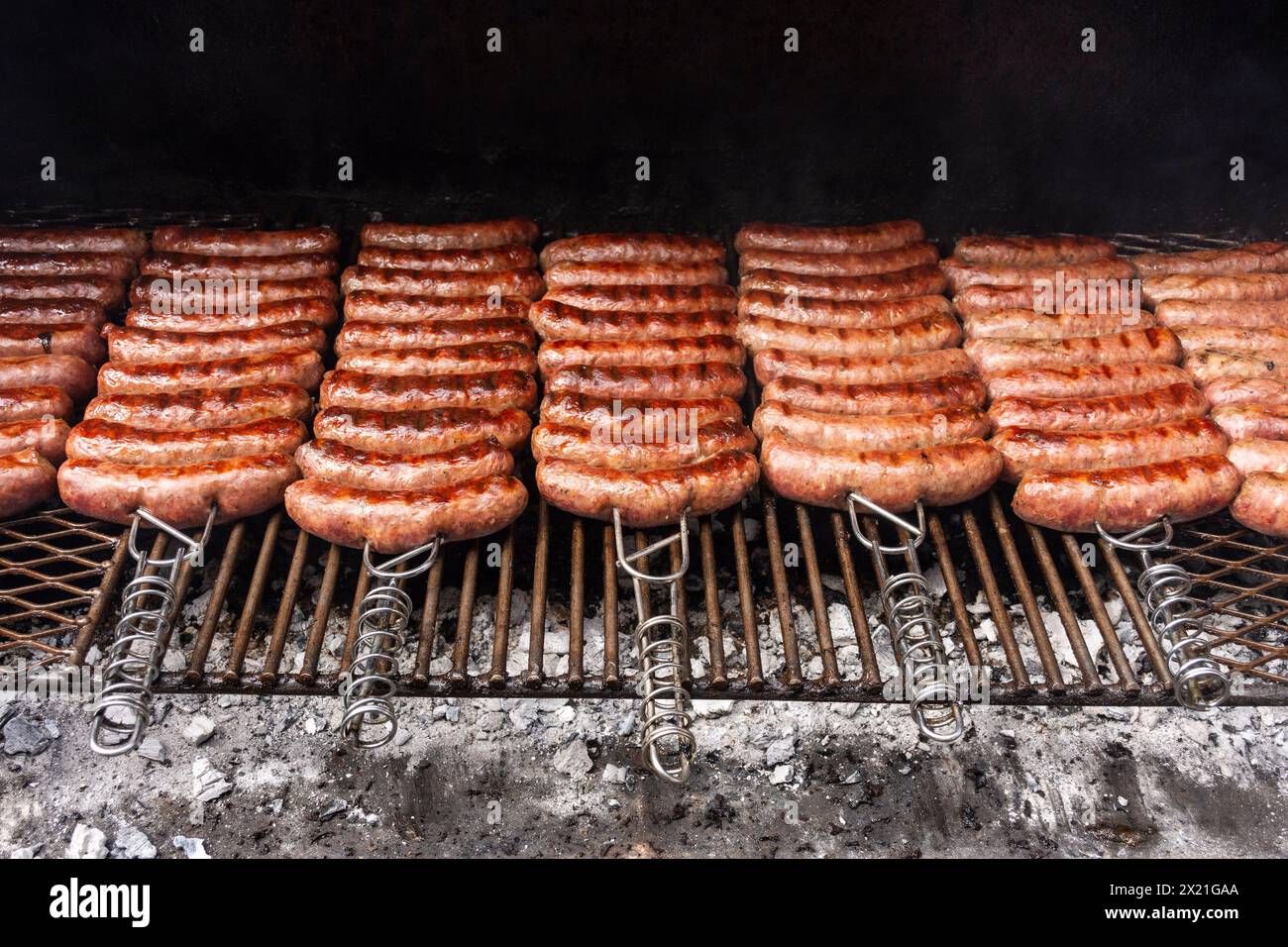 Sausage barbecue for choripans in La Boca, Buenos Aires Stock Photo - Alamy