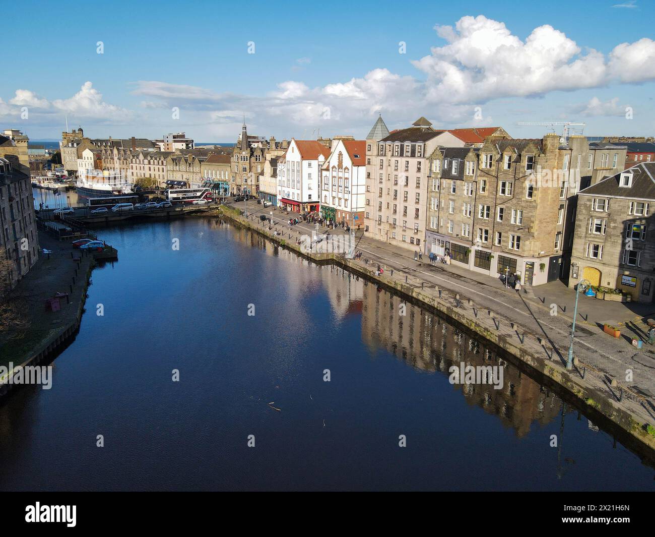 Drone view at Leith near Edinburgh on Scotland Stock Photo - Alamy