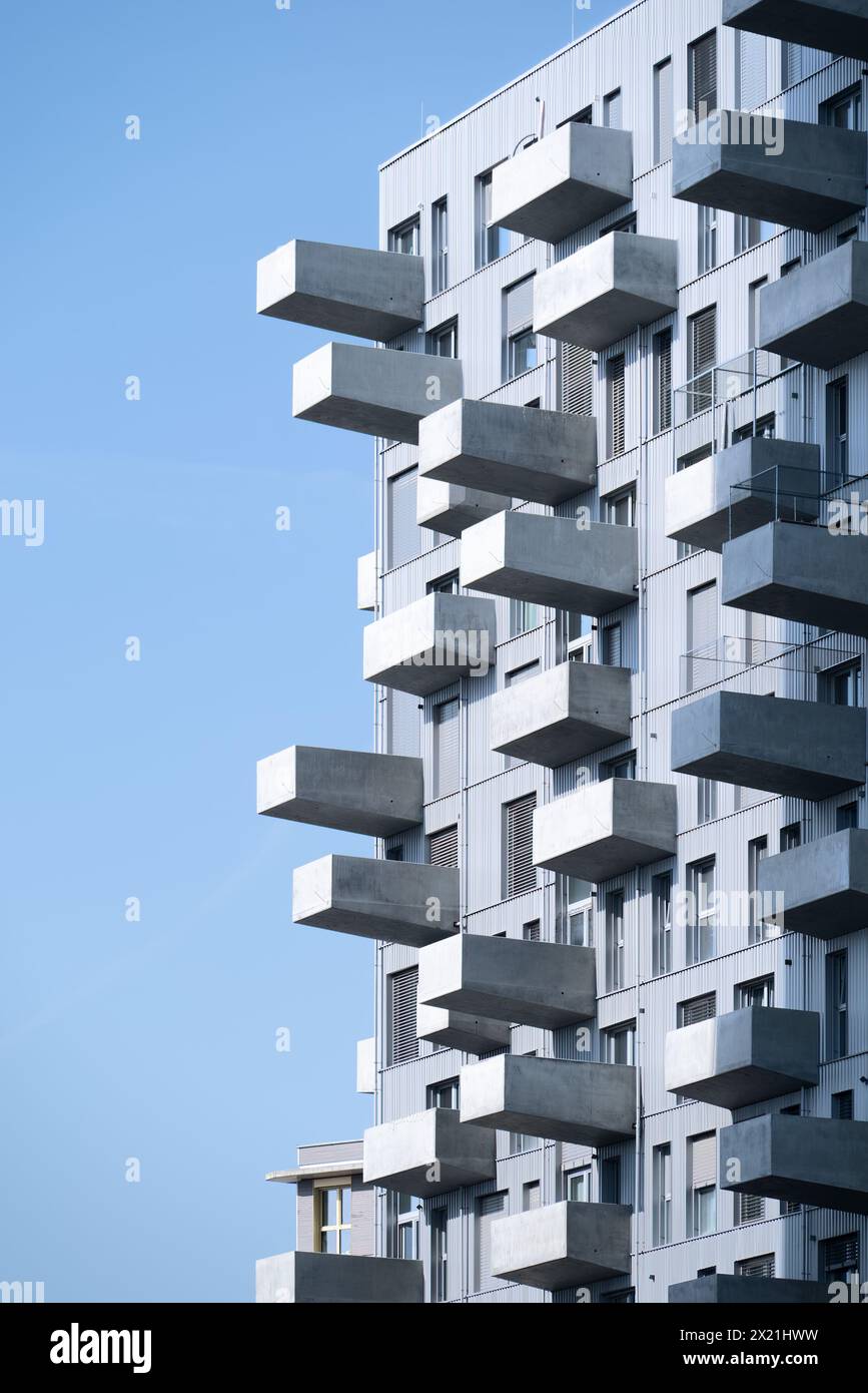 High rise balconies apartment building urban hi-res stock photography ...