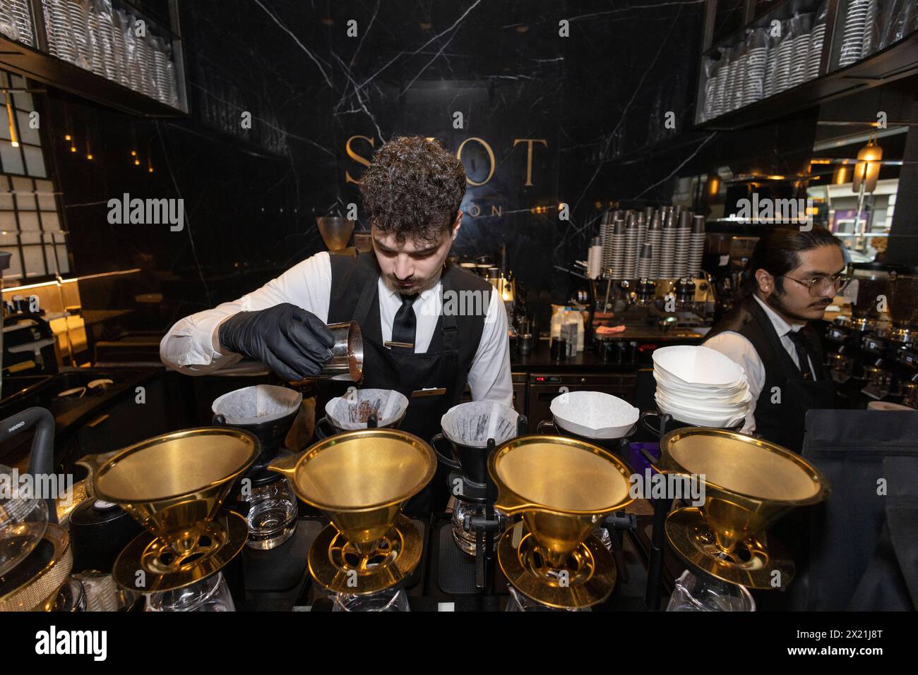 SHOT London, in Mayfair offers a list of single-origin coffee brews ...