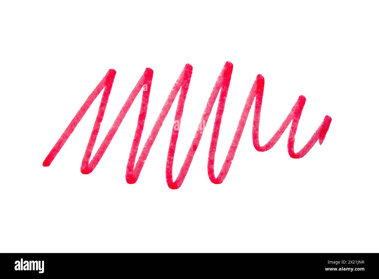 Red scribble drawn with marker pen on white background, clipping path. Design element. Hand ...