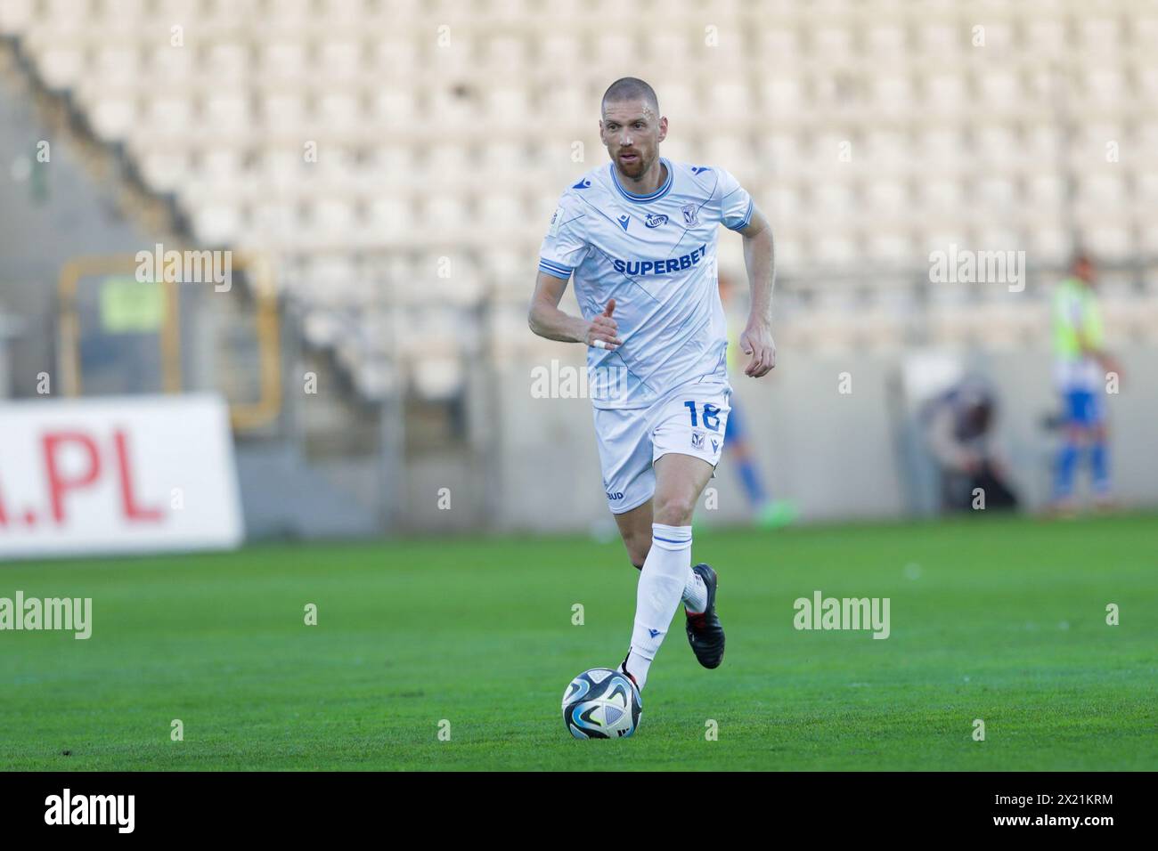 Krakow, Poland. 13th Apr, 2024. Bartosz Salamon of Lech Poznan seen in ...