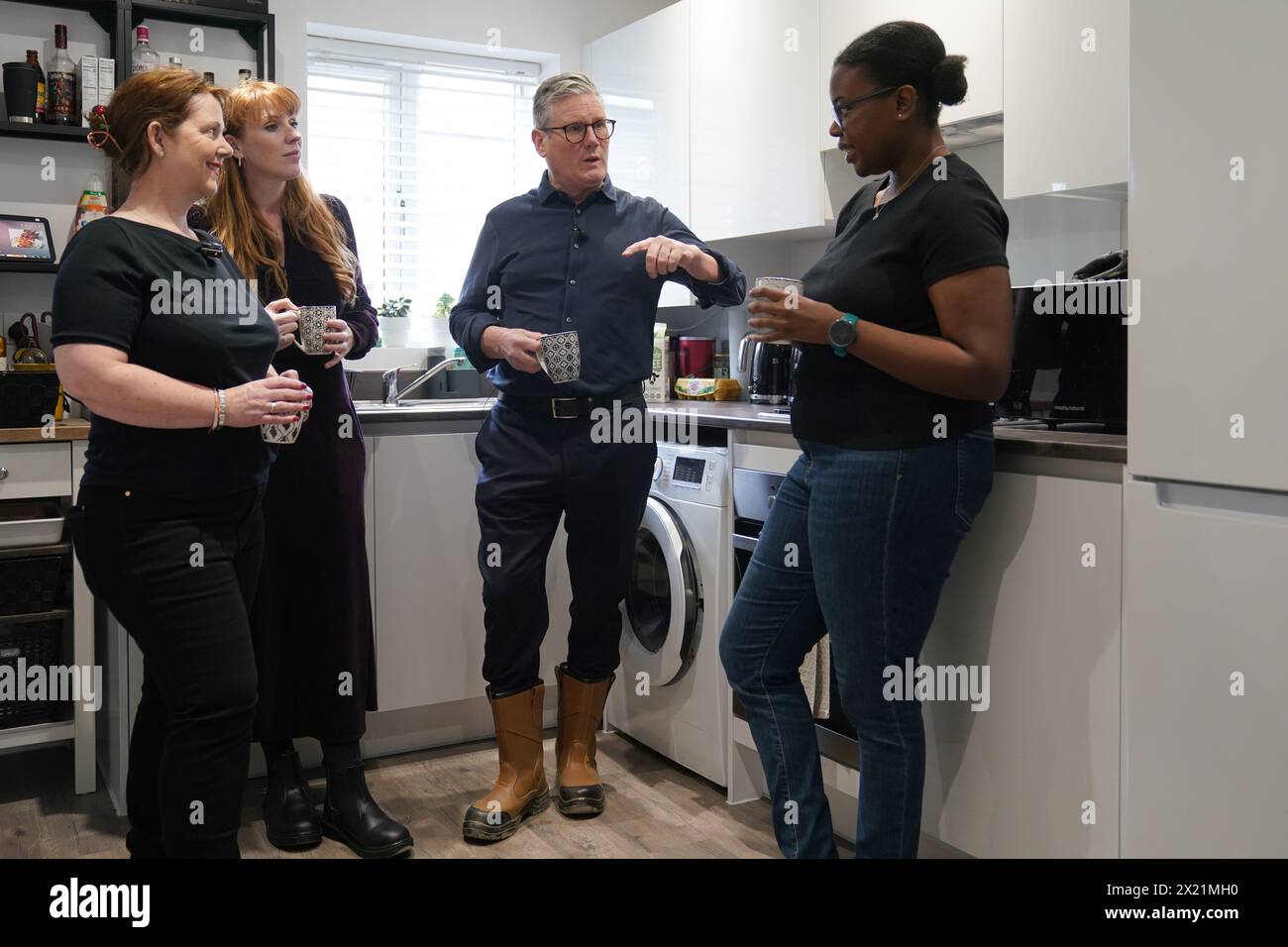 Labour leader Sir Keir Starmer with deputy leader Angela Rayner and ...