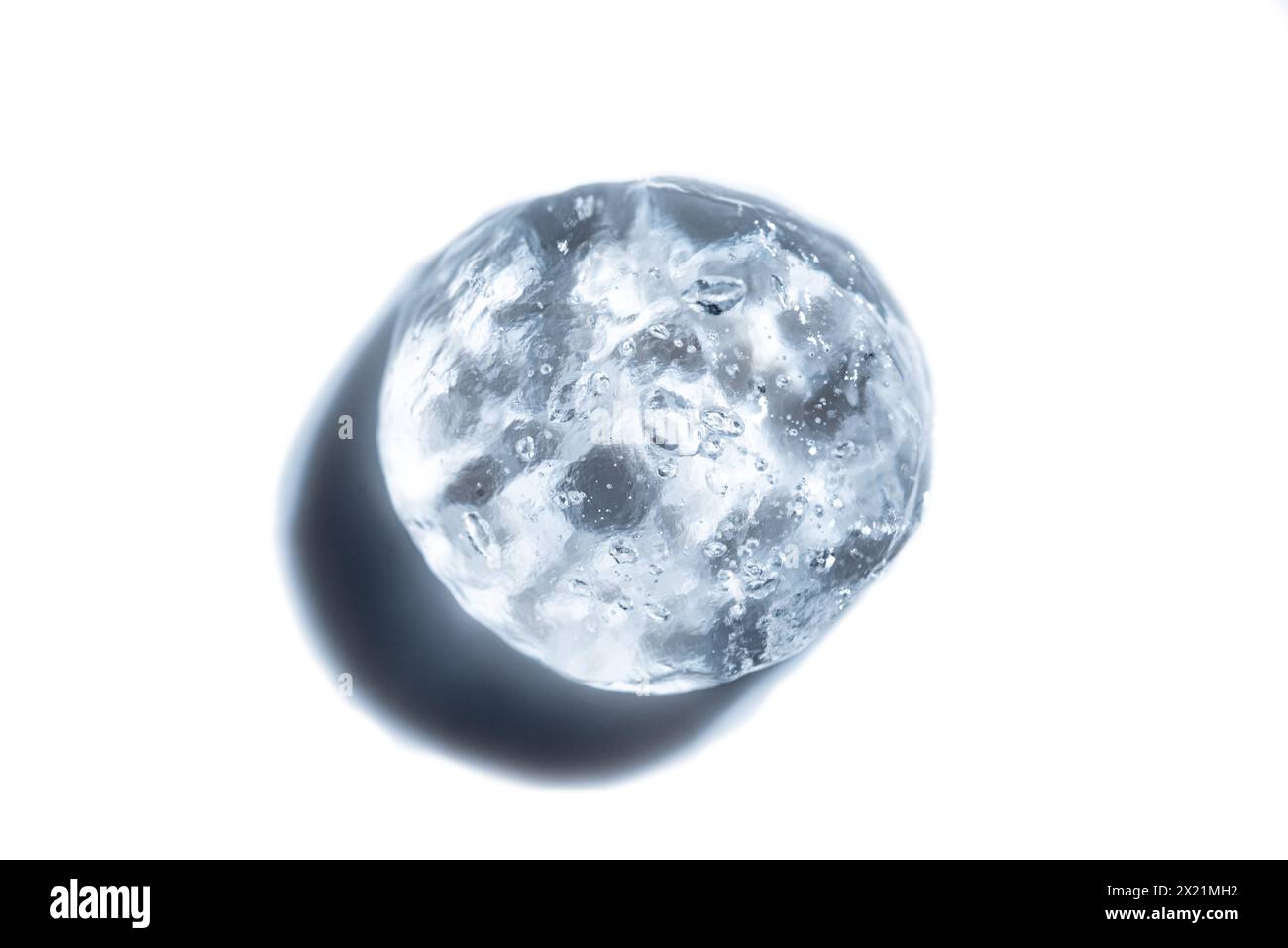 Glycerin or silicone gel texture. Blue serum or sanitizer drop isolated ...