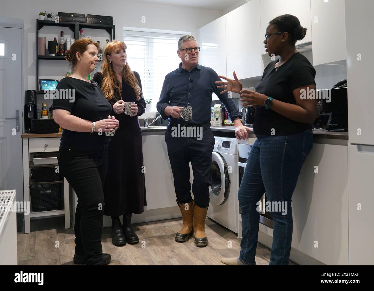 Labour leader Sir Keir Starmer with deputy leader Angela Rayner and ...