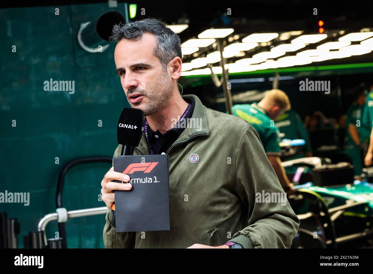 Shanghai, Chine. 19th Apr, 2024. DUPIN Laurent, Canal TV presenter, during the Formula 1 Lenovo ...