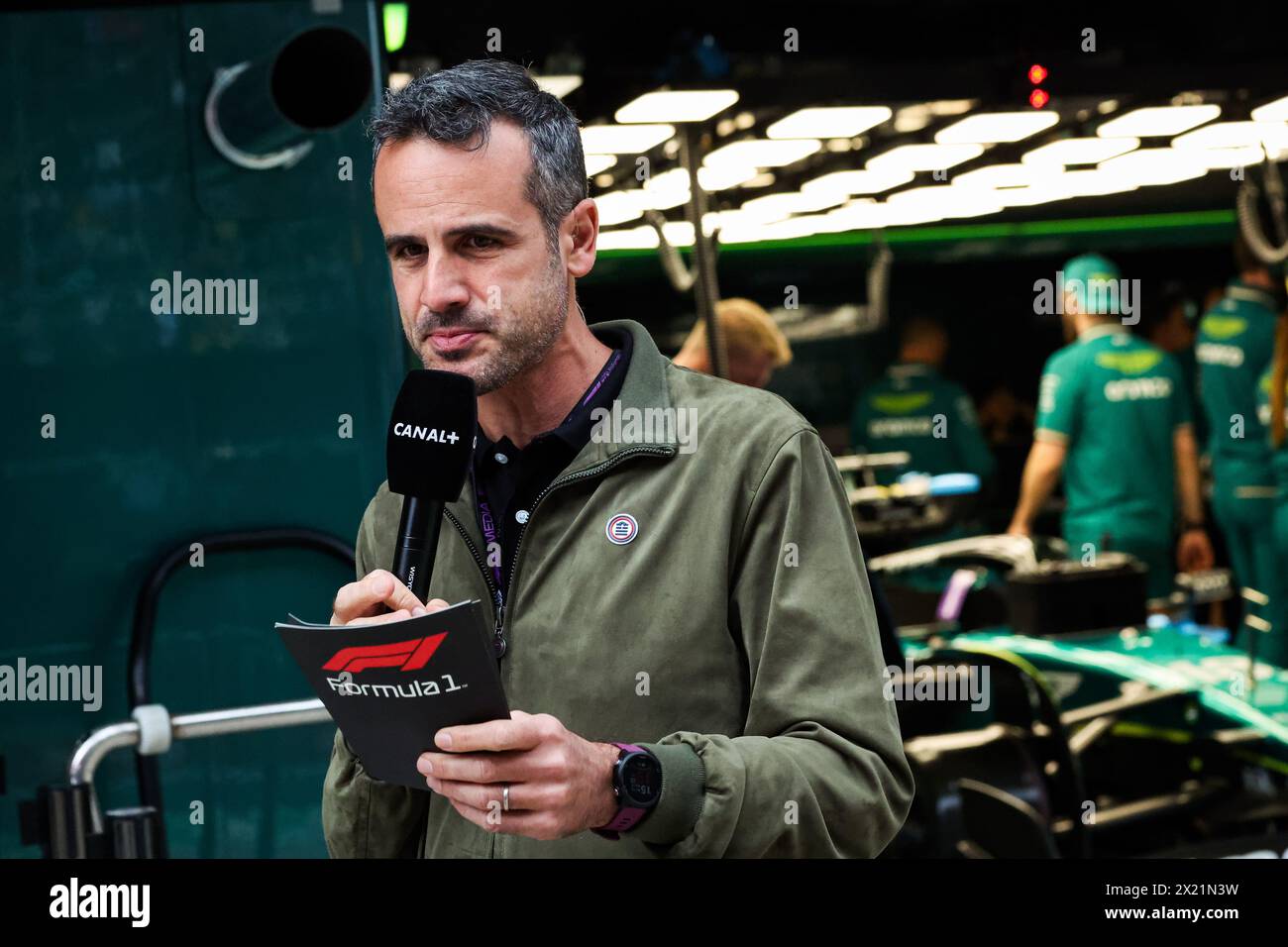 Shanghai, Chine. 19th Apr, 2024. DUPIN Laurent, Canal TV presenter, during the Formula 1 Lenovo ...
