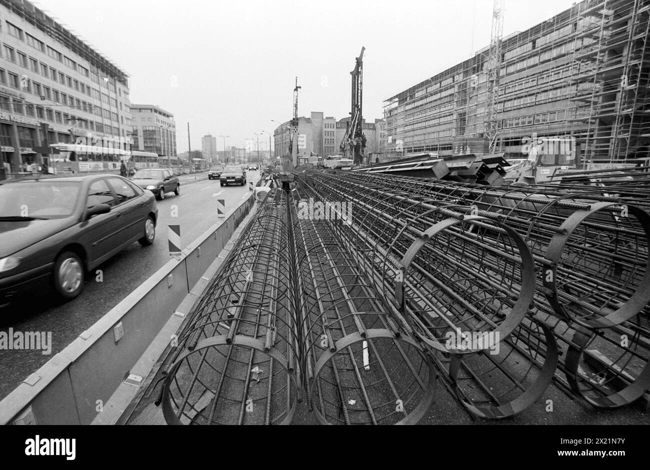 Verkehrsbau Moritzhof 14.04.1997, Chemnitz, Innenstadt, Bahnhofstraße ...