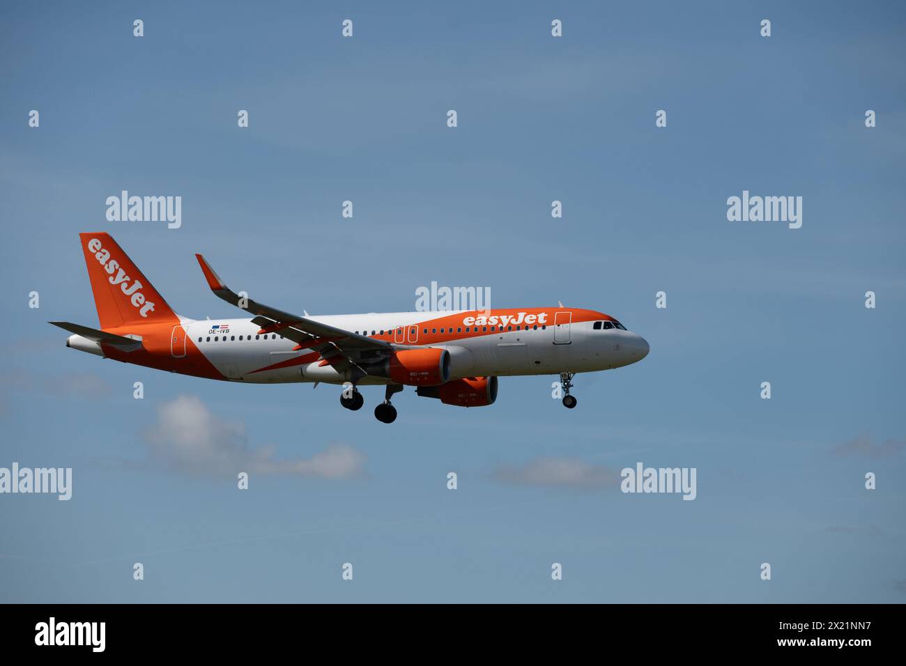 Easyjet Airbus A320-214 landing at Birmingham Airport, UK (OE-IVB Stock ...