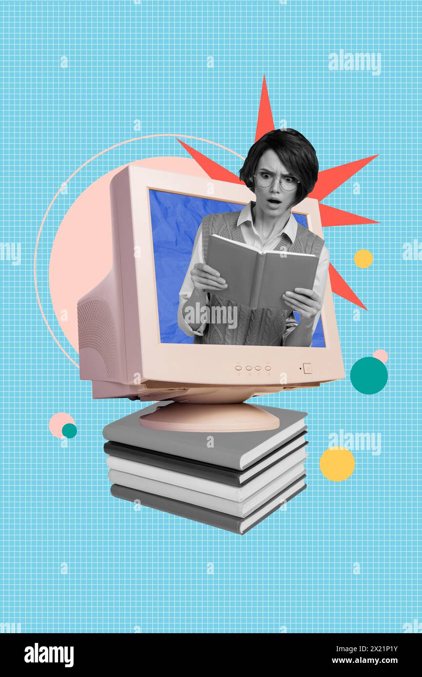 Woman shock reading book library hi-res stock photography and images ...