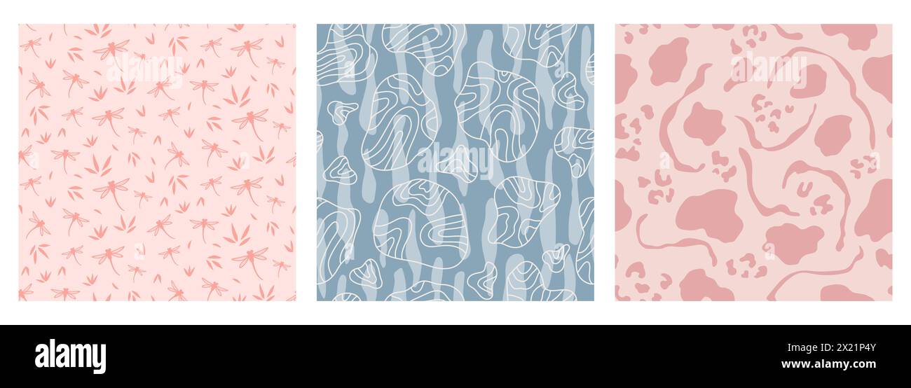 Organic shapes seamless patterns abstract ornament Stock Vector Image ...