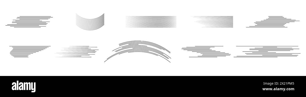 Speed lines isolated set. Comic speed motion lines collection. Motion ...