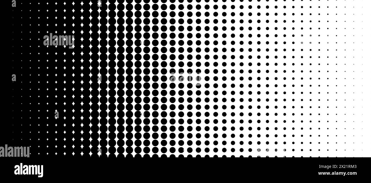Dotted halftone gradient texture. Vanishing polka dot background. Repeating dots gradation ...